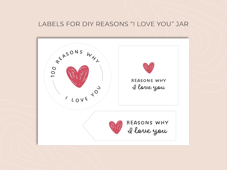 100 Reasons Why I Love You Printable, DIY Love Jar, Little Love Notes ...