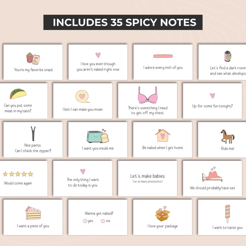 Love Notes - Feelin Spicy, Naughty Lunchbox Notes, Cheeky Messages for ...