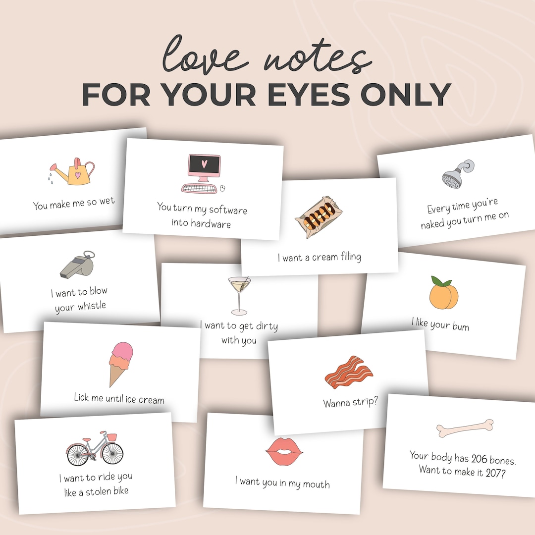 Love Notes - for Your Eyes Only, Naughty Lunchbox Notes, Cheeky ...