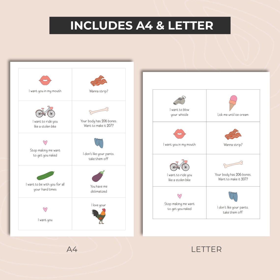 Love Notes - for Your Eyes Only, Naughty Lunchbox Notes, Cheeky ...