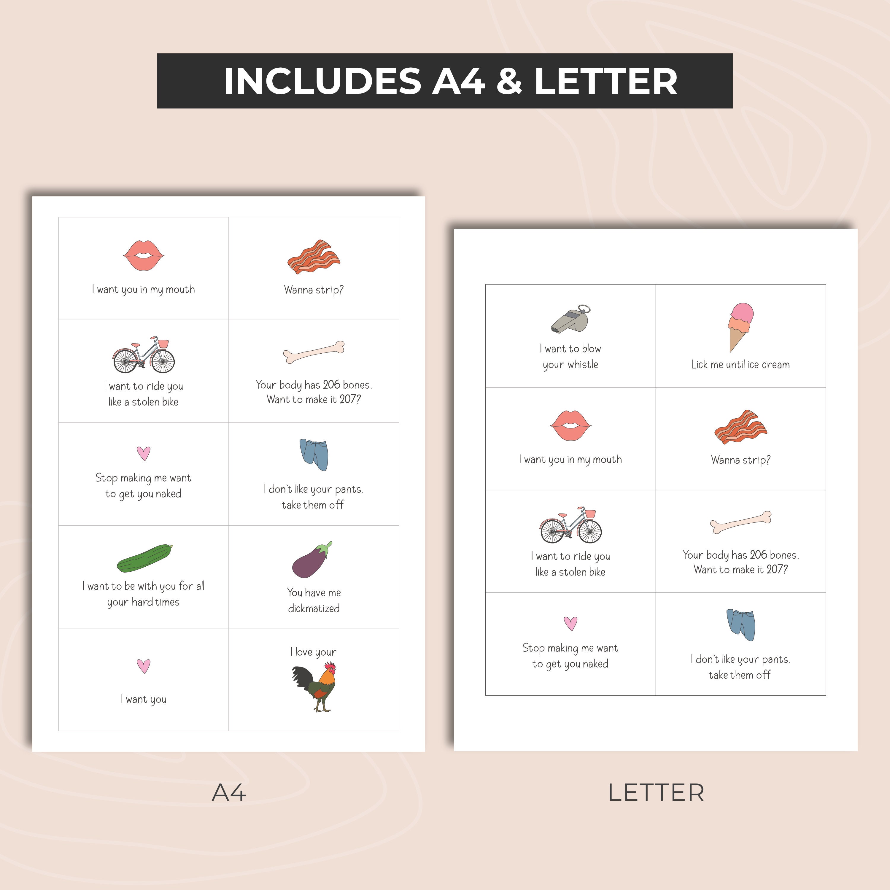 Love Notes - for Your Eyes Only, Naughty Lunchbox Notes, Cheeky ...