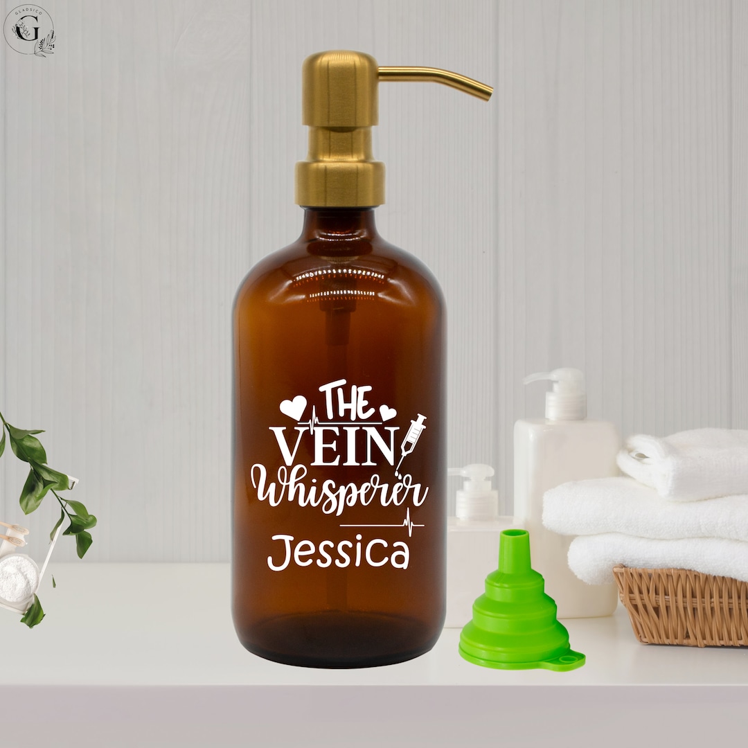 The Vein Whisperer Glass Bottle Dispenser Phlebotomist Bottle Gift ...