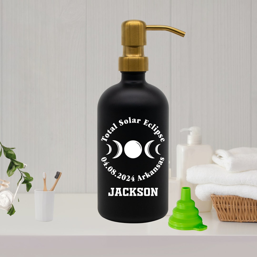Custom Solar Eclipse Arkansas Glass Bottle State Arkansas Total Solar ...