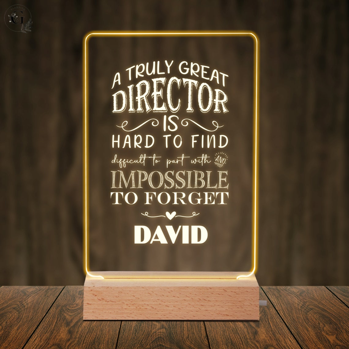 Thank You Gifts for Director Custom Night Light With A Truly Great ...