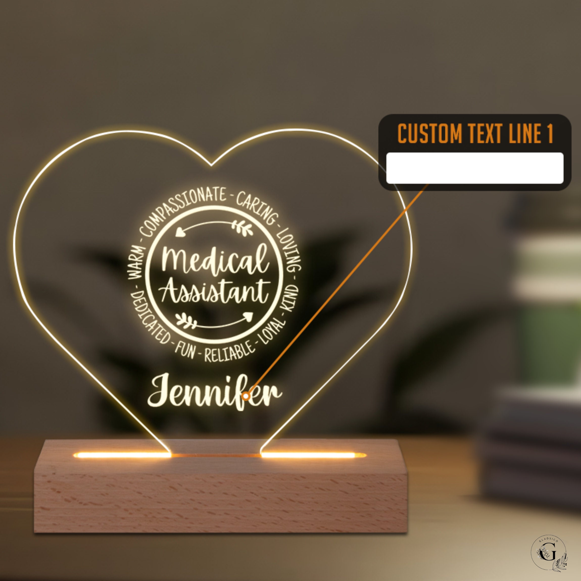 Medical Assistant Night Light Personalized Medical Assistant Gift for ...