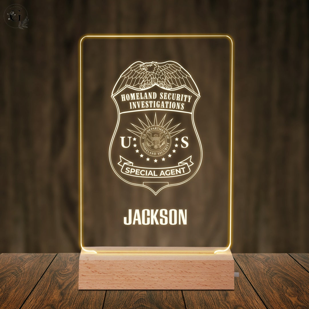 Gift for Homeland Security Special Agent Personalized Night Light Gift ...