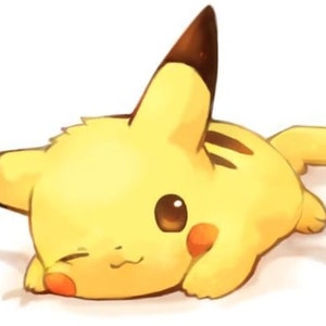 Pikachu Laying Down, One Eye Closed, Cute Pikachu, Instant PDF Download ...