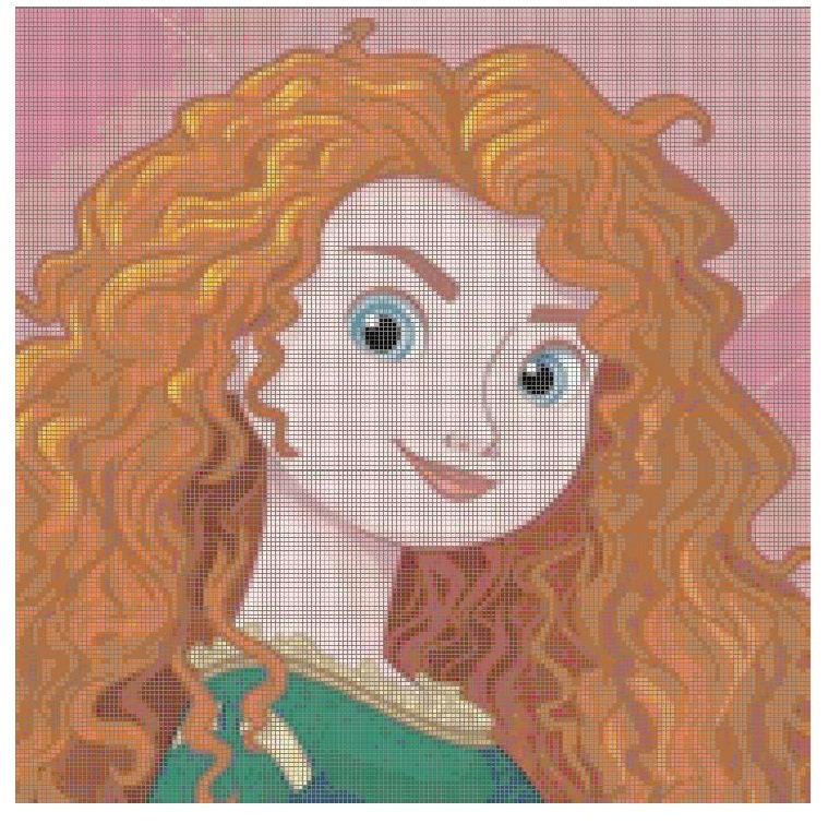 Princess Merida, Instant PDF Download, Full Coverage Cross Stitch ...