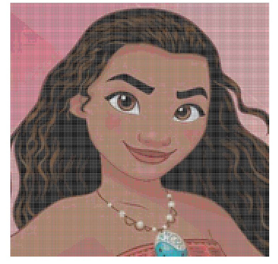 Princess Moana, Instant PDF Download, Full Coverage Cross Stitch ...