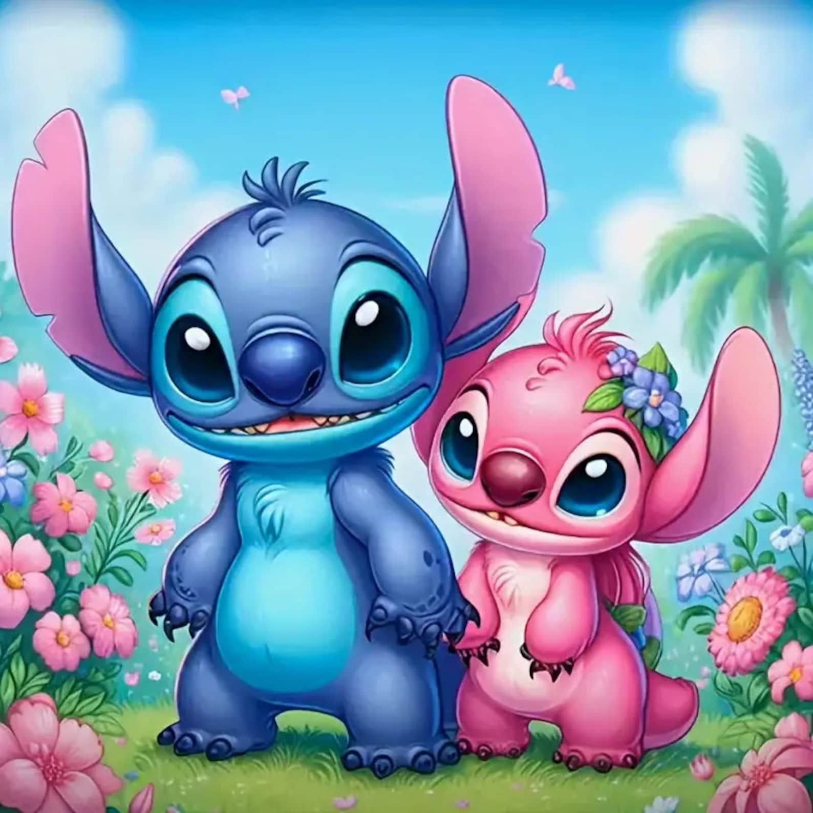 Stitch & Angel Holding Hands, Instant PDF Download, Full Coverage Cross ...