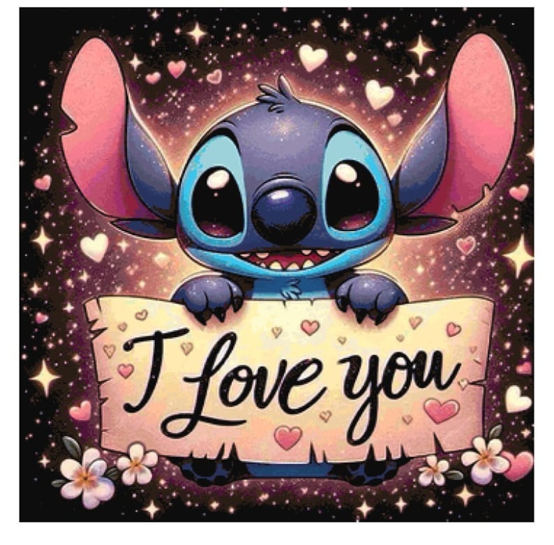 I Love You Stitch, Instant PDF Download, Full Coverage Cross Stitch ...