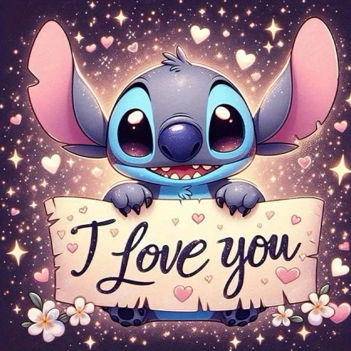 I Love You Stitch, Instant PDF Download, Full Coverage Cross Stitch ...
