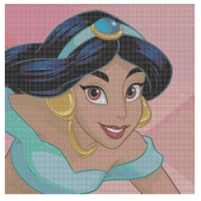 Princess Jasmine, Instant PDF Download, Full Coverage Cross Stitch ...