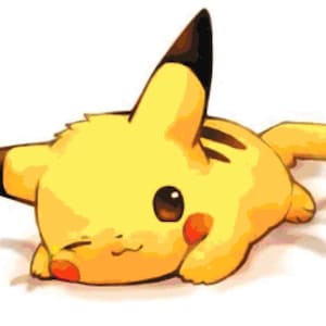 Pikachu Laying Down, One Eye Closed, Cute Pikachu, Instant PDF Download ...