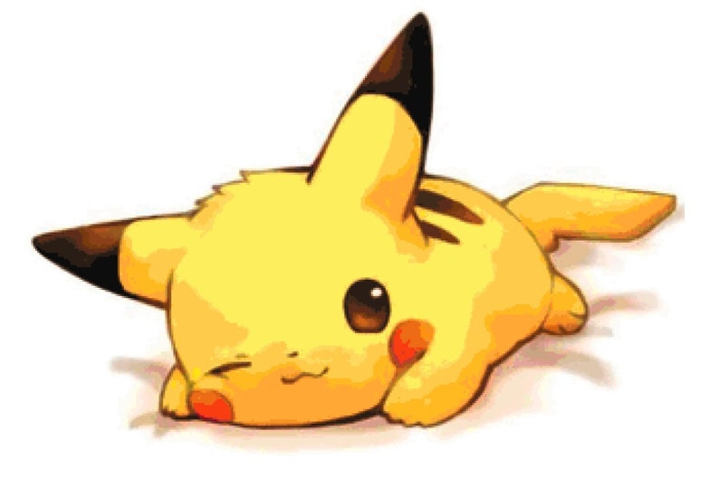 Pikachu Laying Down, One Eye Closed, Cute Pikachu, Instant PDF Download ...