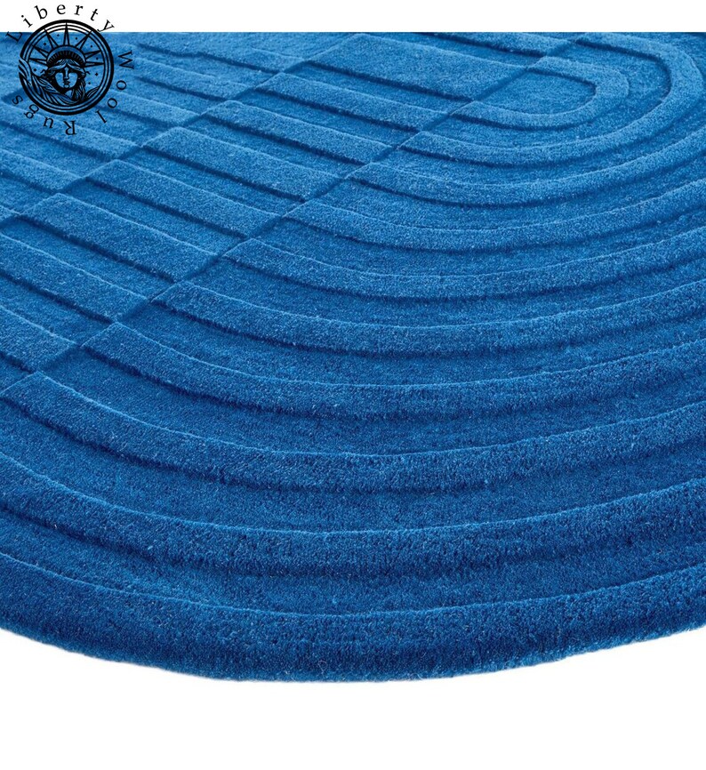 Hand Tufted Malko Blue, Custom Wool Area Rug/carpet for Bedroom ...