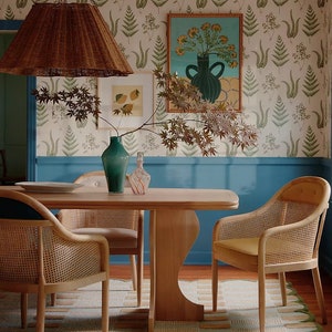 Scallop Blue & Green Tufted Wool Area Rug, Entryway Rug, Carpet for ...