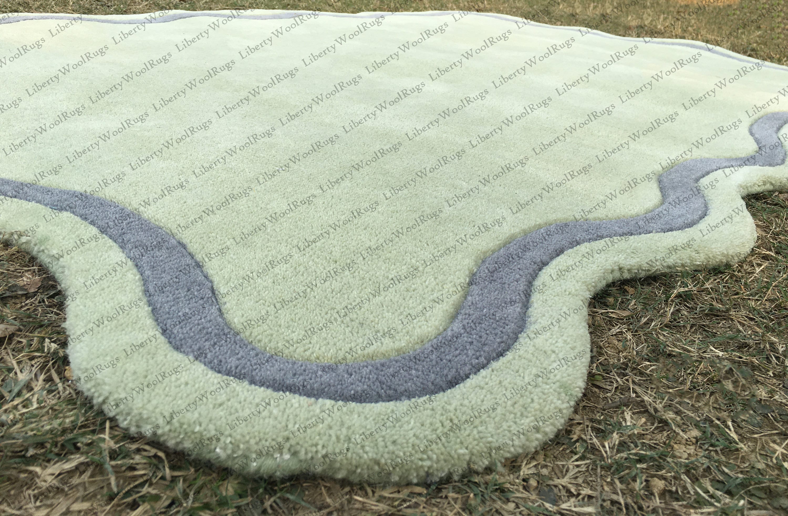 Scallop Plain Tufted Rug, Pink, and Custom Colors Hand-tufted Wool Area ...