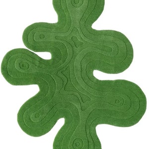 Amoeba Shape Irregular Hand Tufted Woolen Area Rug for Living Room Kids ...