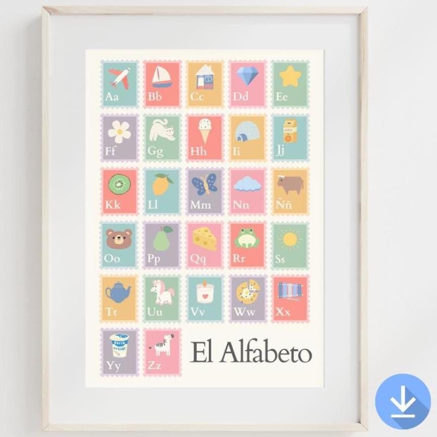 Printable Spanish Alphabet Poster • Digital Download | El Alfabeto ...