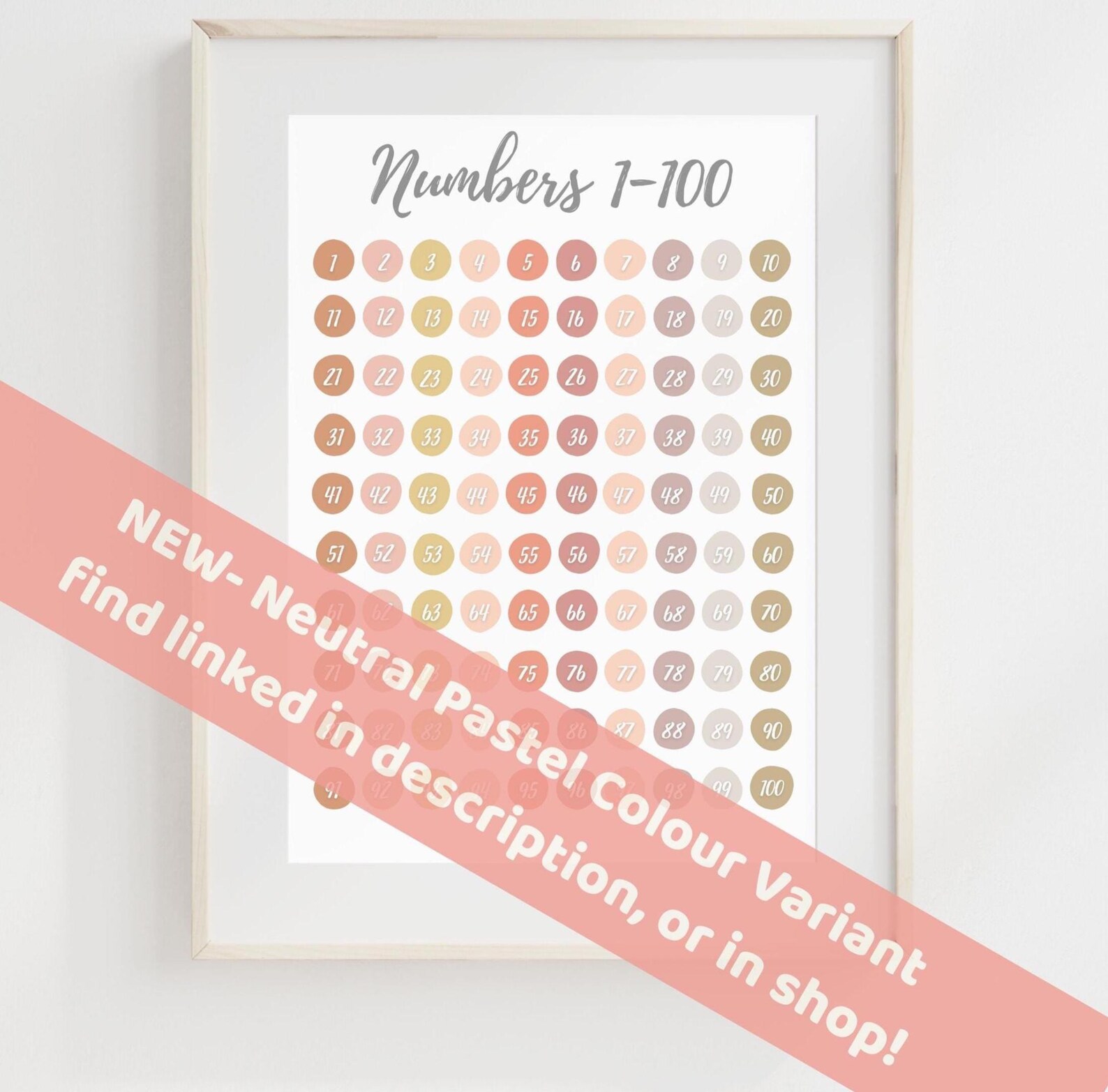 Bright Numbers 1-100 Chart: Early Learning Rainbow Poster (downloadable ...