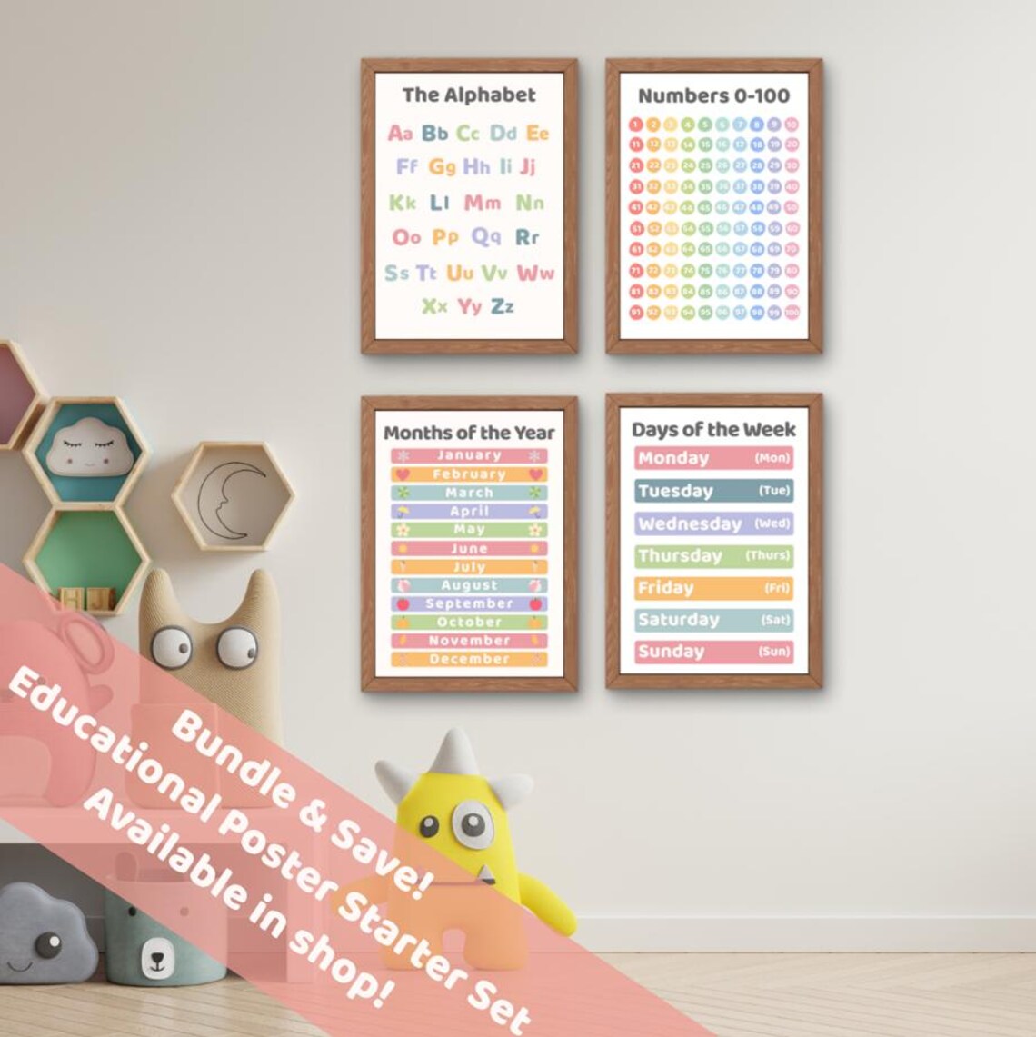 Bright Months of the Year Poster- A1/A2/A3/A4 Educational Wall Art ...