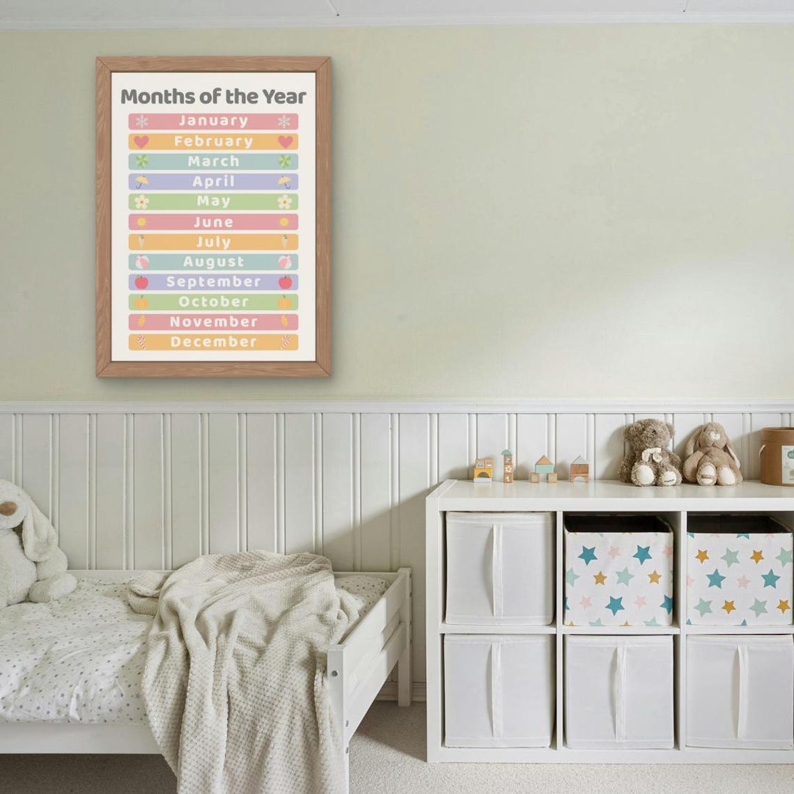 Bright Months of the Year Poster- A1/A2/A3/A4 Educational Wall Art ...