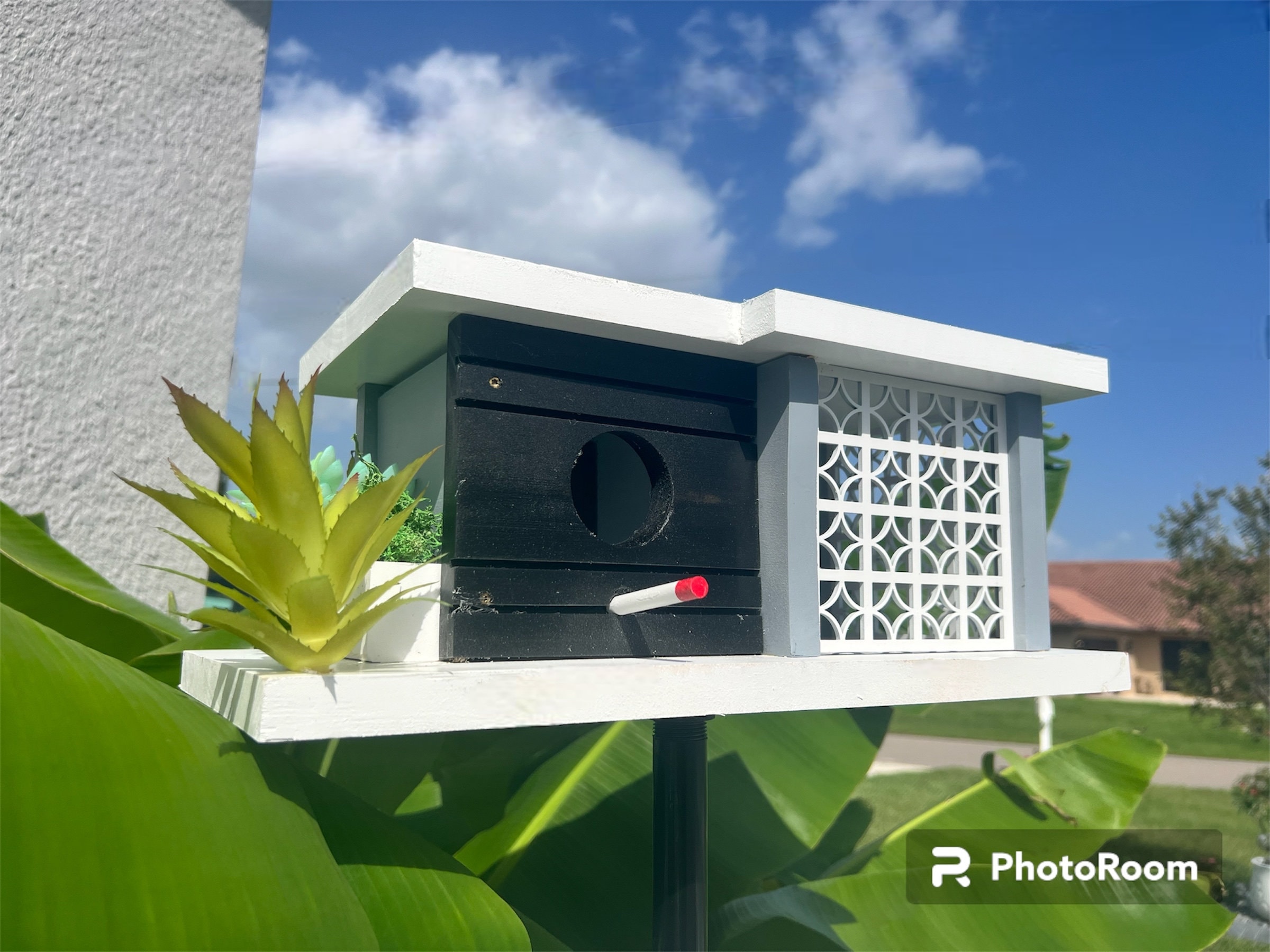 Mid-century Modern Bird House Contemporary Gray - Etsy