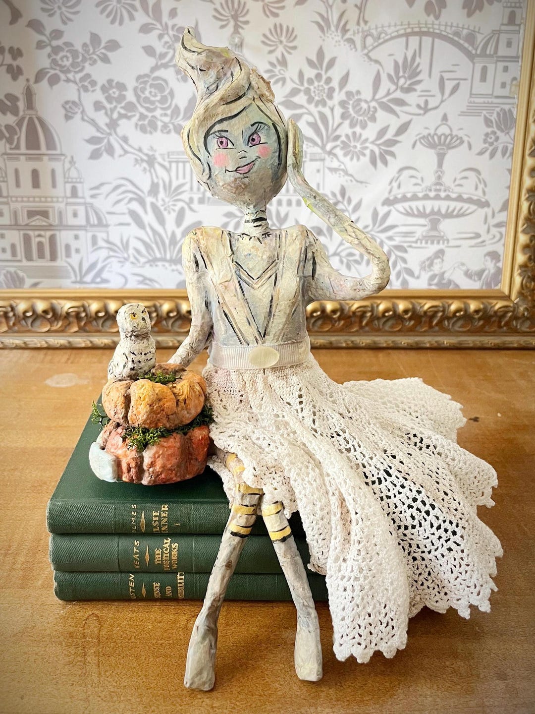 Maisie : Paper Mache Ghost Girl Doll Shelf Sitter Art Doll Figurine - Etsy