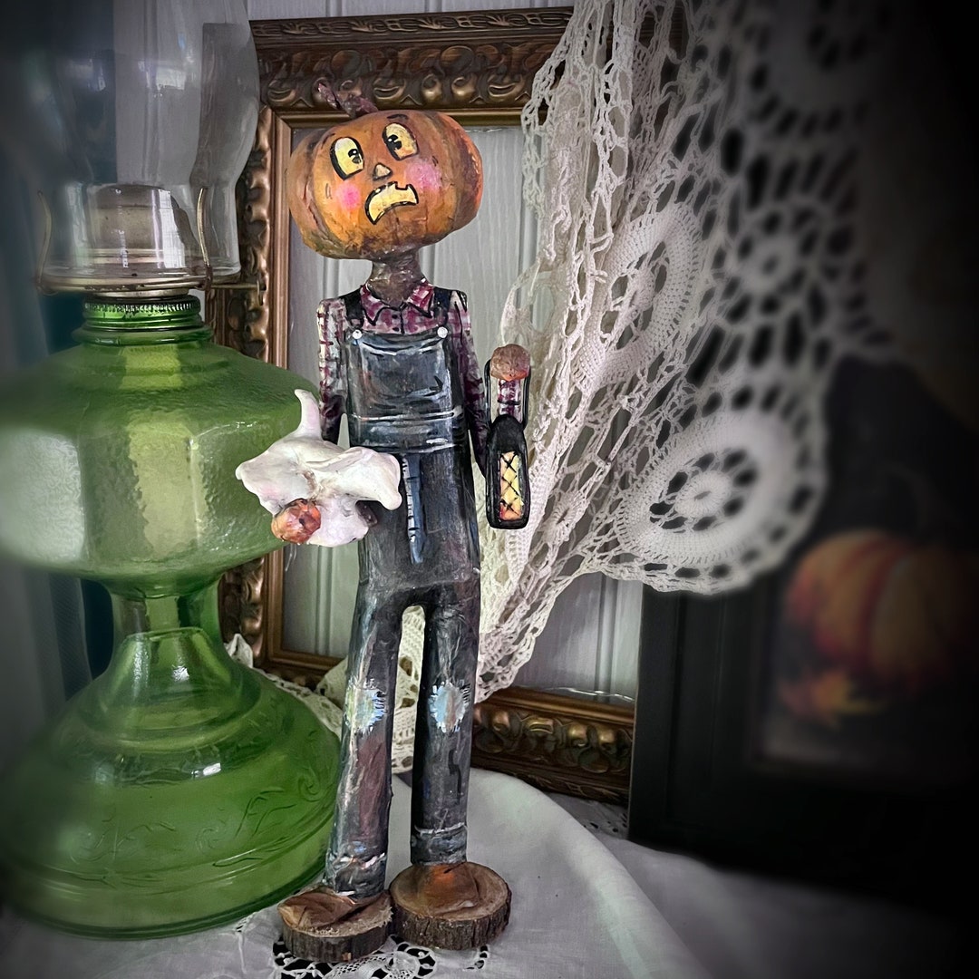 Charlie : Boy & Ghost Dog Paper Mache Figure / Art Doll - Etsy