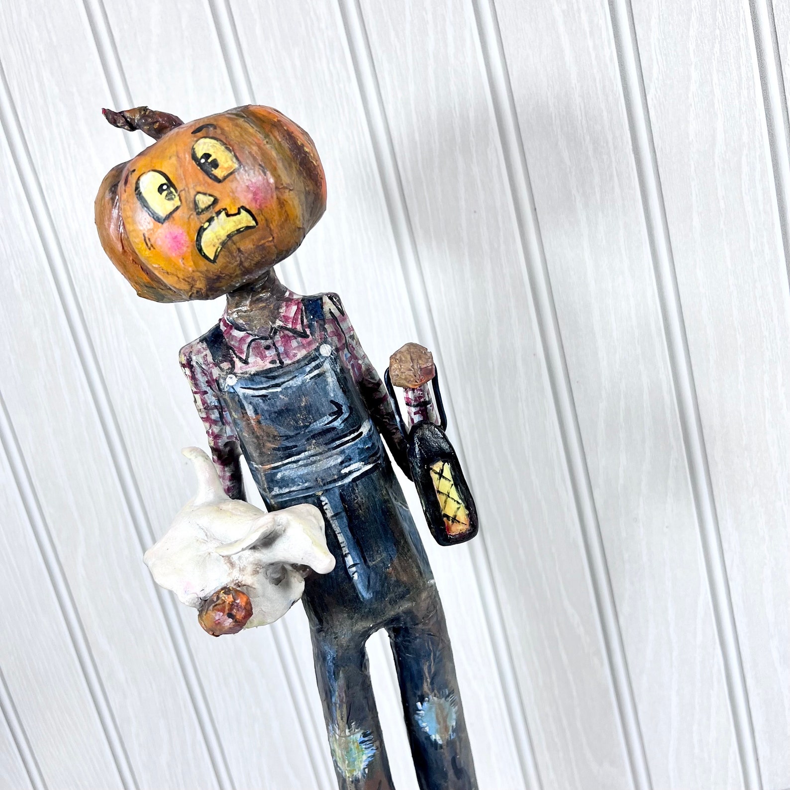 Charlie : Boy & Ghost Dog Paper Mache Figure / Art Doll - Etsy