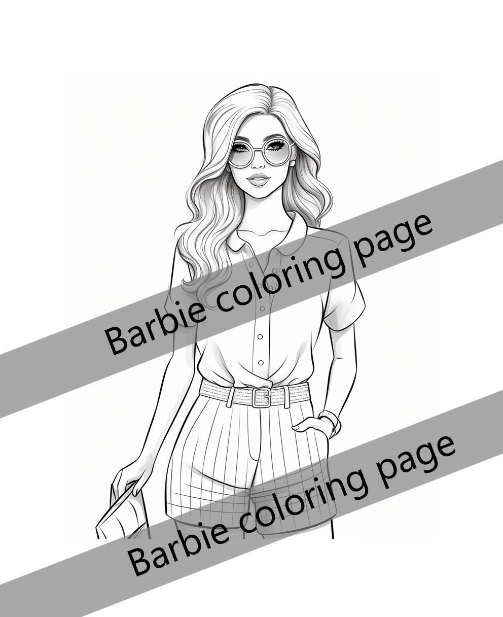 24 Barbie Doll Printable Coloring Pages - Etsy