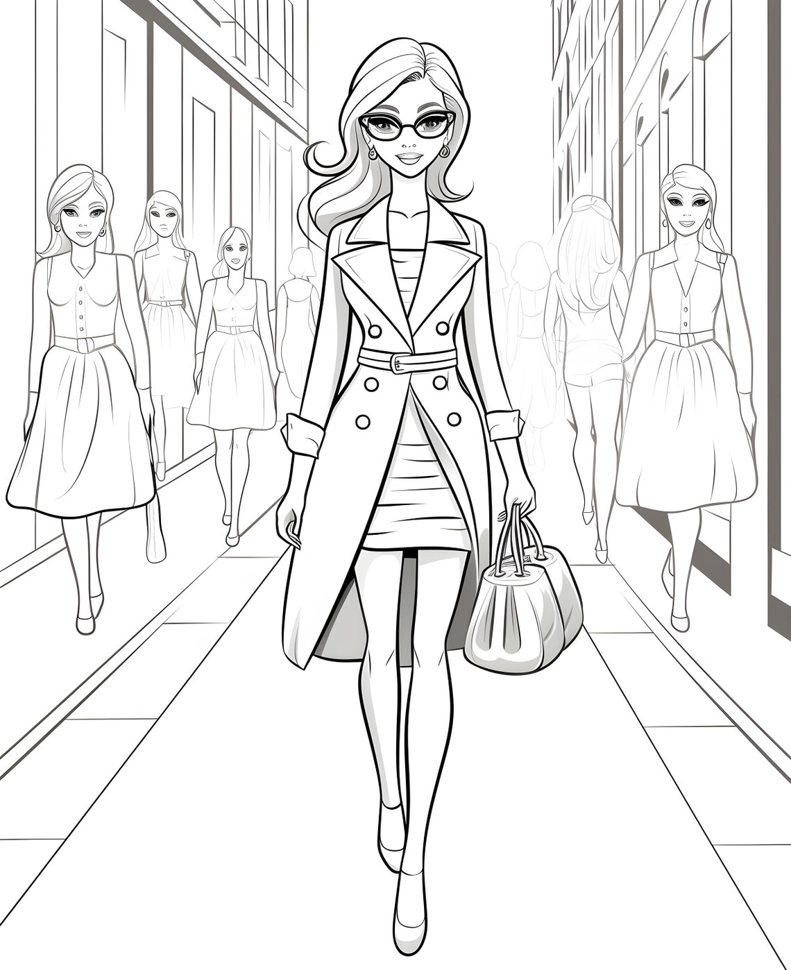 24 Barbie Doll Printable Coloring Pages - Etsy