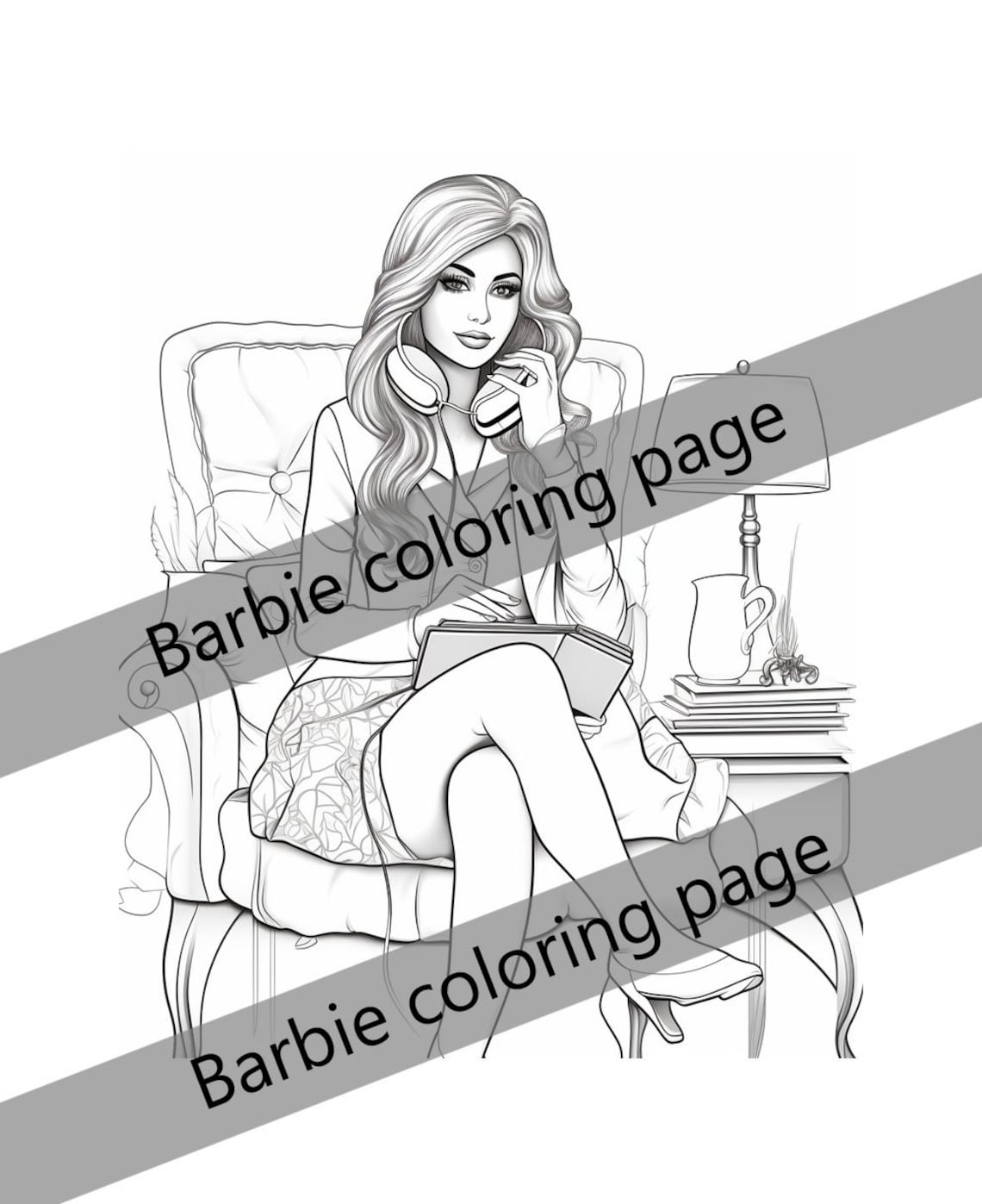 24 Barbie Doll Printable Coloring Pages - Etsy