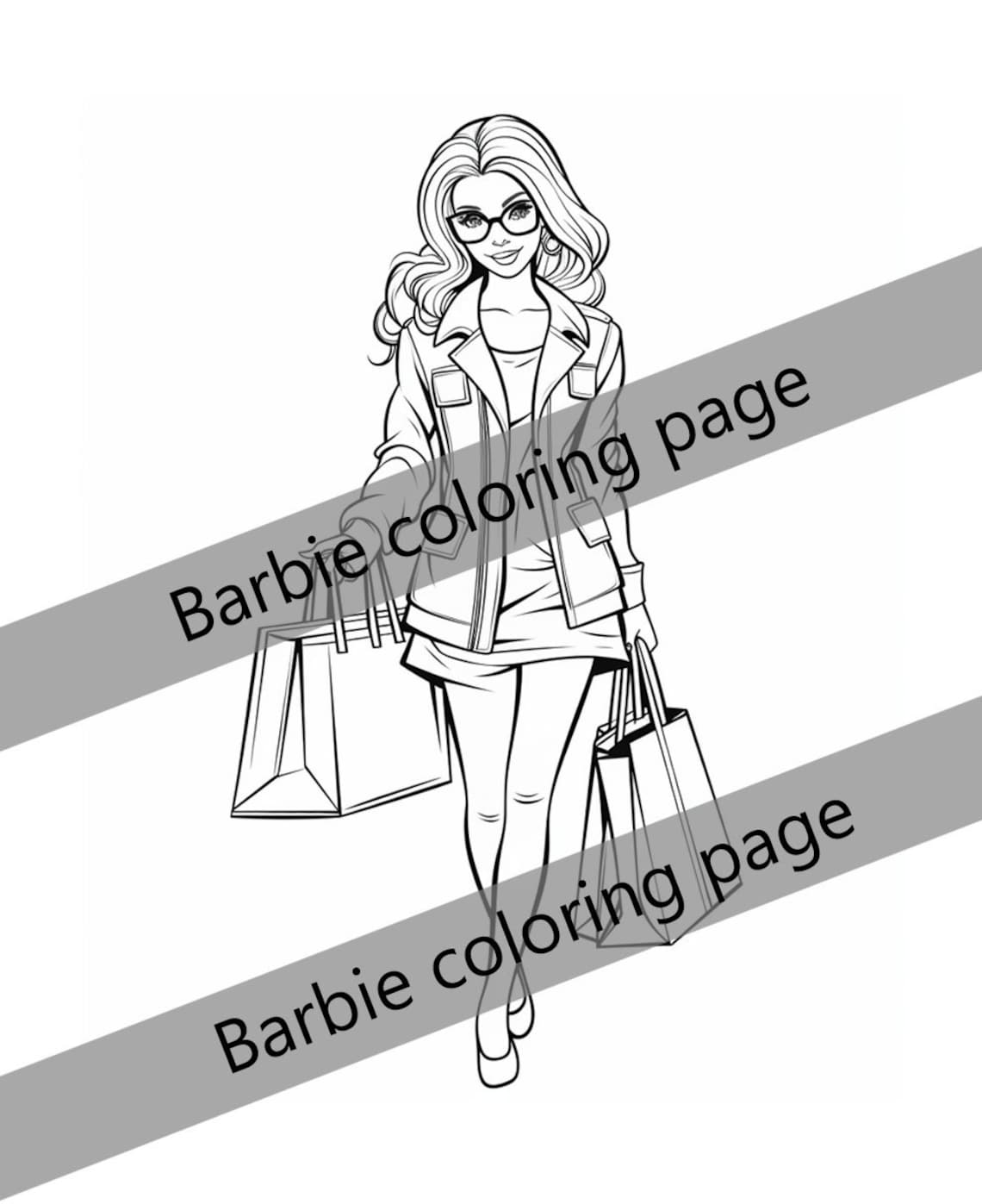 24 Barbie Doll Printable Coloring Pages - Etsy