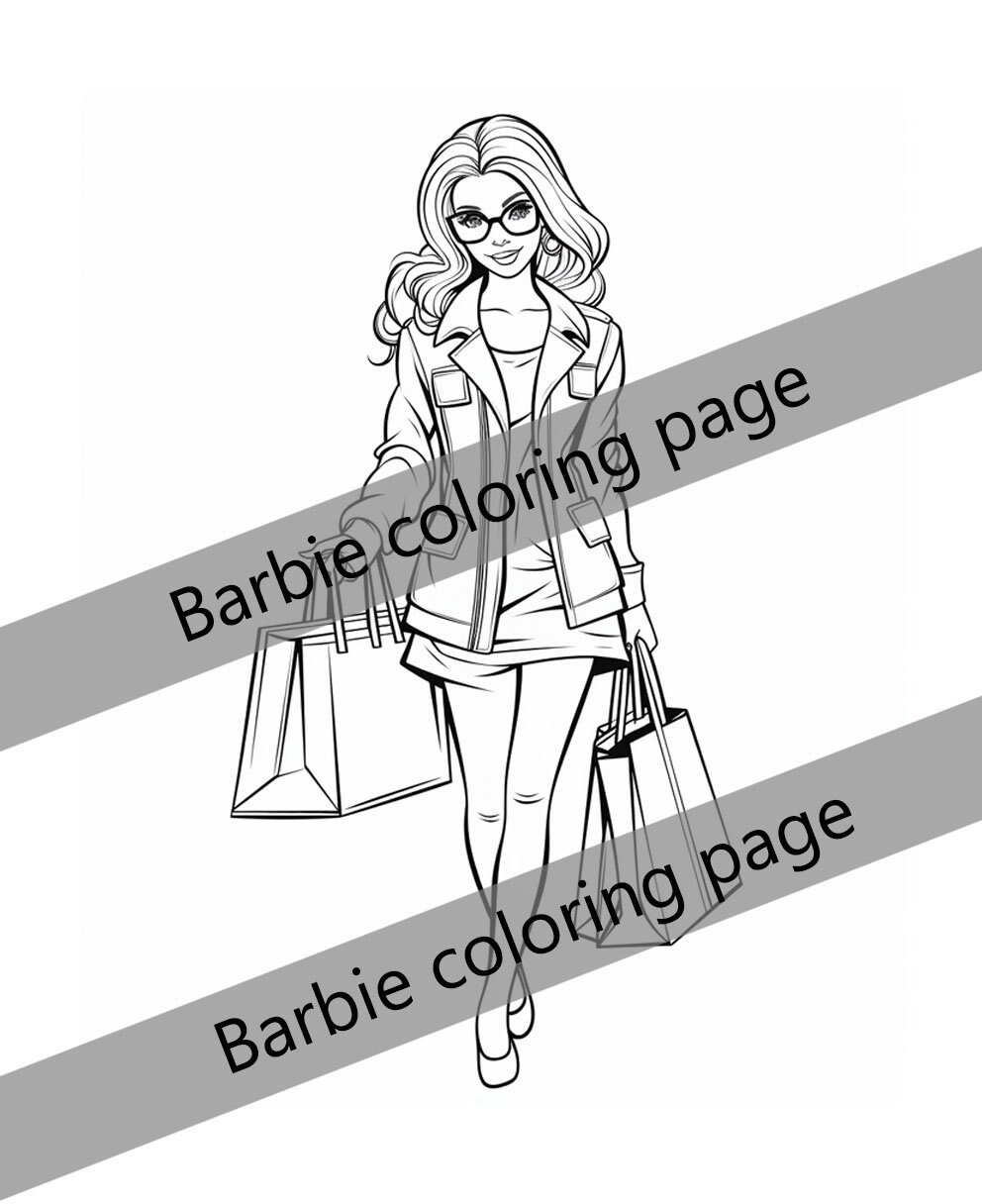 24 Barbie Doll Printable Coloring Pages - Etsy