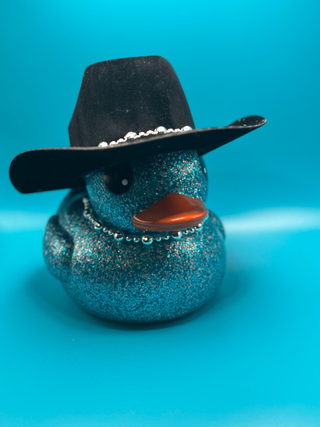 Cowboy Rubber Duck, Only One Available, Blue Glitter Duck With Cowboy ...