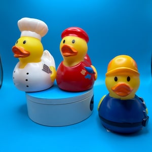 Rubber Ducks, Chef Duck, Painter Duck, Carpenter Duck, Large Approx 3 1 ...