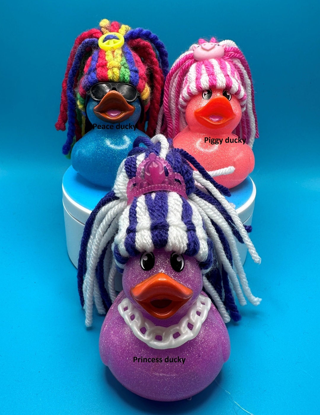 Peace Duck, Piggy Duck, Princess Duck, Rubber Ducks Unique and One of a ...