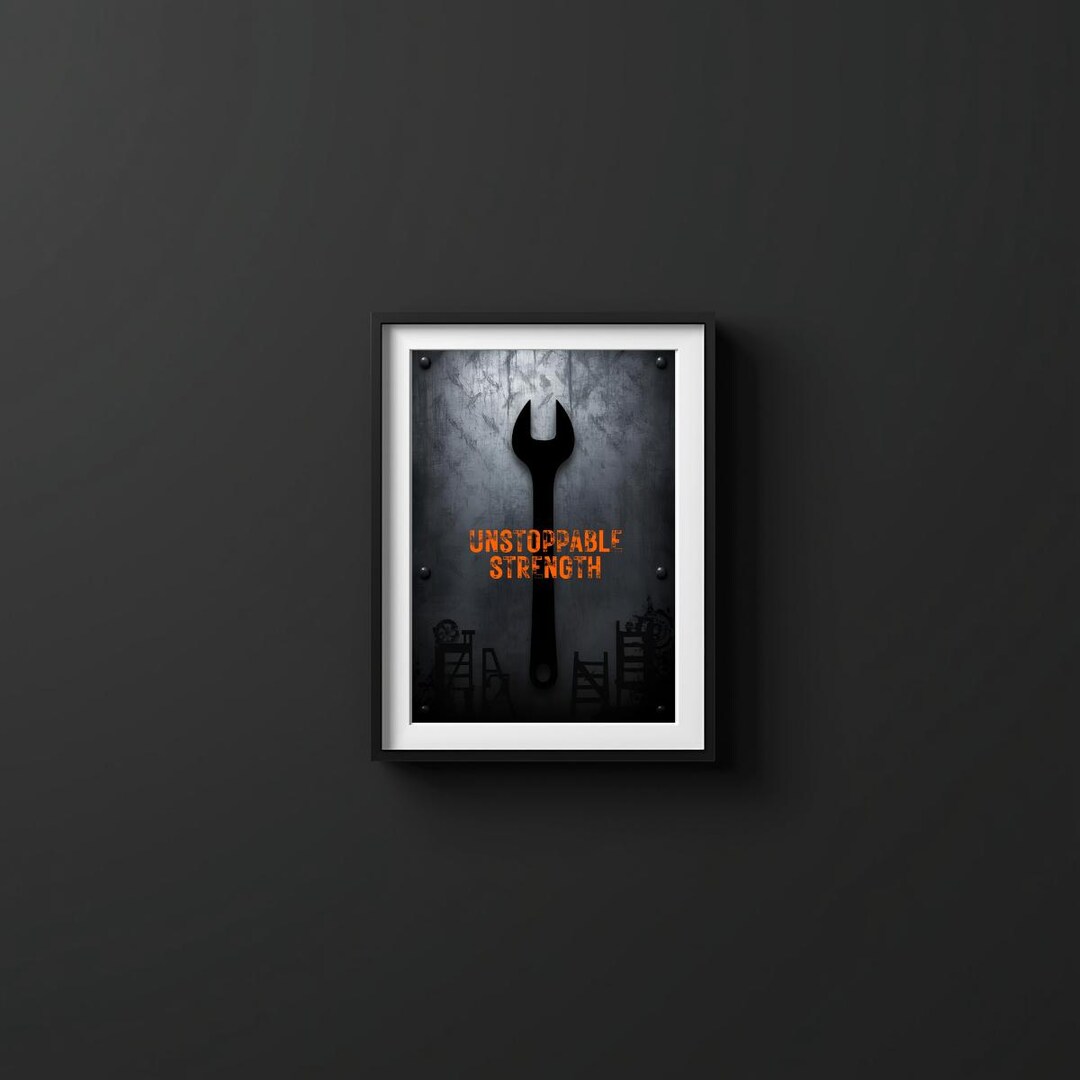Unstoppable Strength | Industrial Garage Wall Art | Mechanic Shop Decor ...