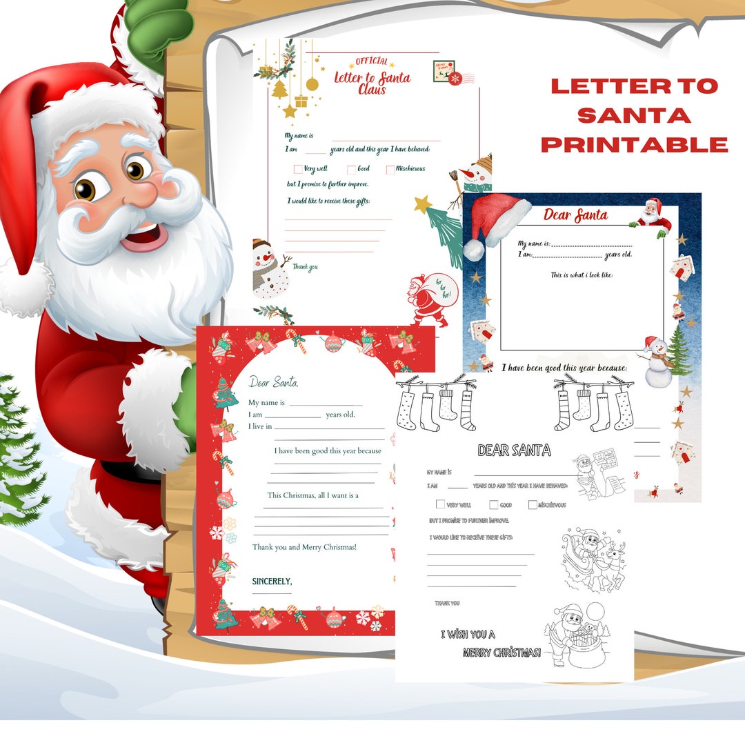 Letter to Santa Printable Easy to Print Letter to Santa - Etsy
