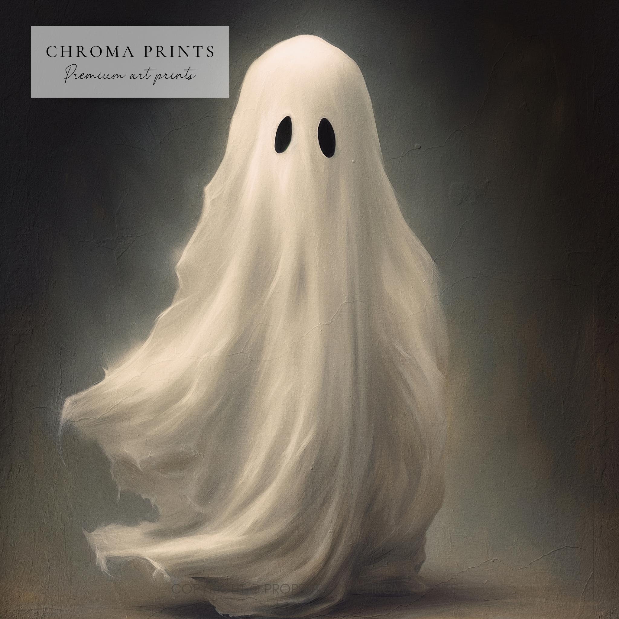 Ghost Painting Print | Halloween Decor | Abstract Oil Painting ...