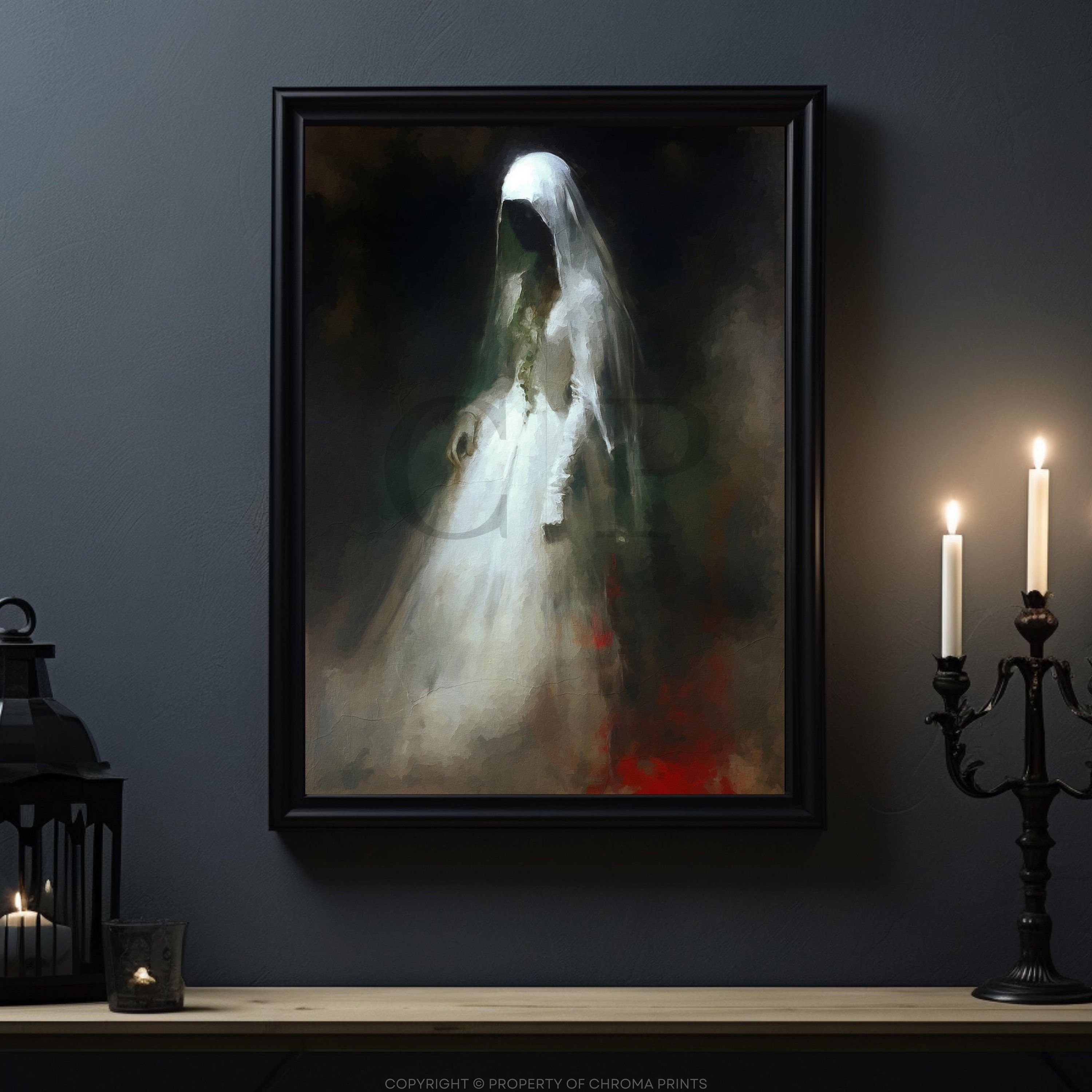 Victorian Ghost Bride Painting, Dark Victorian Era Artwork, Gothic ...