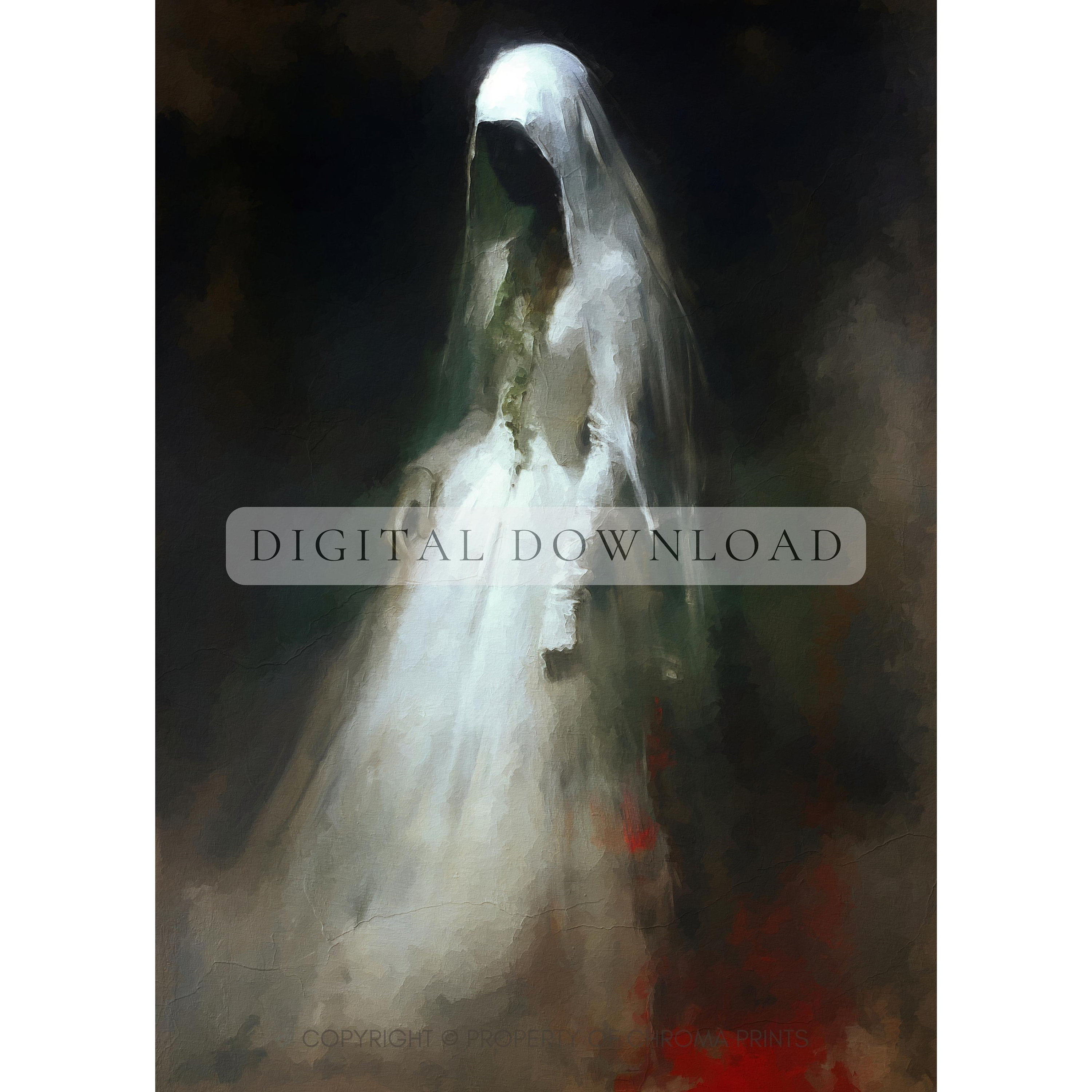 Victorian Ghost Bride Painting, Dark Victorian Era Artwork, Gothic ...