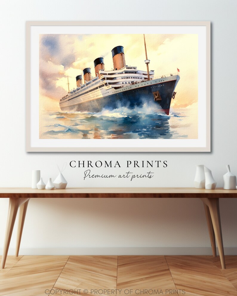Titanic Inspired 1930s Ocean Liner Art, Vintage Style Landscape Print ...