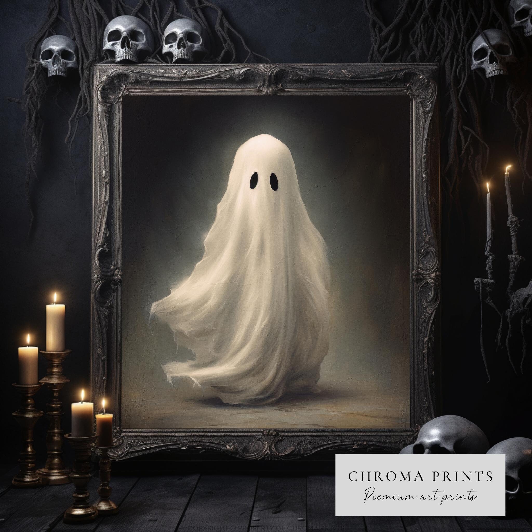 Ghost Painting Print | Halloween Decor | Abstract Oil Painting ...