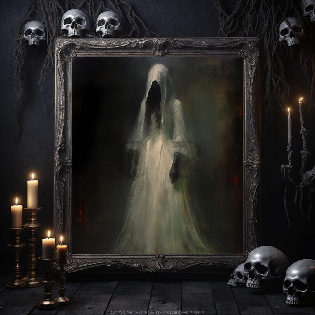 Ghost Bride Painting Print, Dark Academia Gothic Victorian Art ...