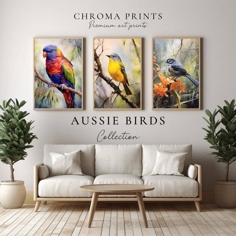 Australian Bird Art Collection | Set of 22 Artworks | Watercolor Bird ...