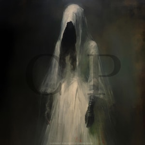 Ghost Bride Painting Print, Dark Academia Gothic Victorian Art ...