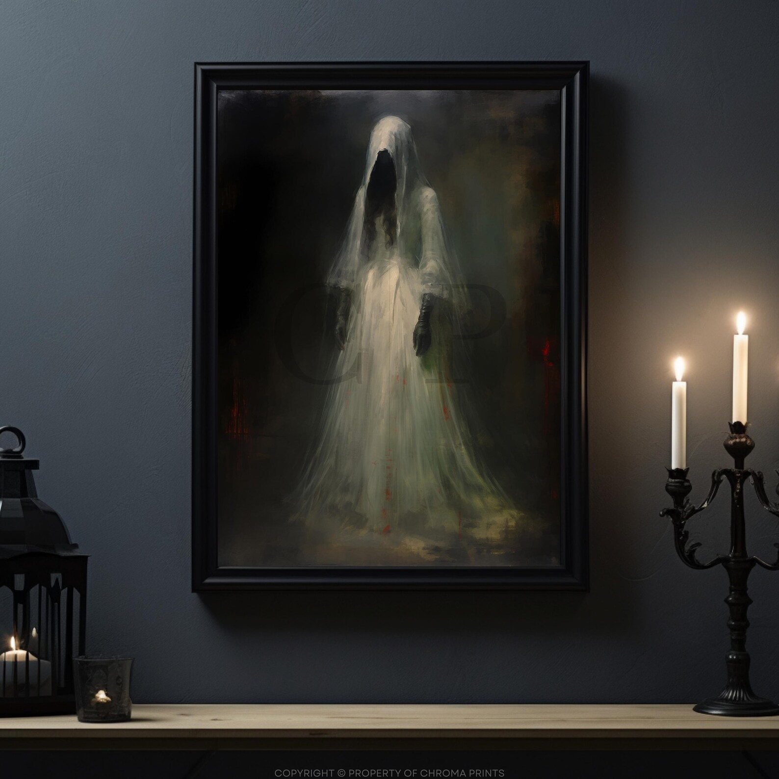 Ghost Bride Painting Print, Dark Academia Gothic Victorian Art ...